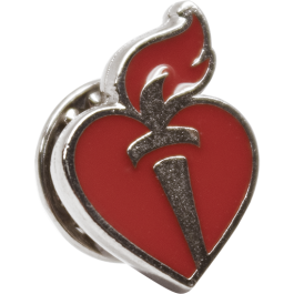 Heart & Torch Lapel Pin Silver (10-pack)